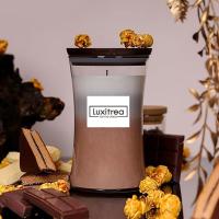 China Matterlab Latte Scented Candle Hourglass Jar With Crackling Wick 21oz for sale
