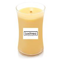 China Tropical Fruit Mango Scented Candles Lead Free Round Shape With Cotton Wick for sale