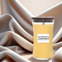 China Tropical Fruit Mango Scented Candles Lead Free Round Shape With Cotton Wick for sale