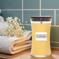 China Tropical Fruit Mango Scented Candles Lead Free Round Shape With Cotton Wick for sale