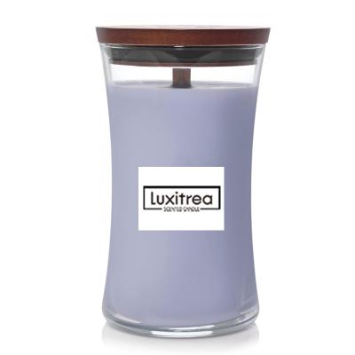 China Purple Dust Sparkling Large Glass Jar Candle 21oz For Bedtime Serenity Ritual‌ for sale