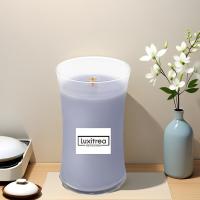 China Purple Dust Sparkling Large Glass Jar Candle 21oz For Bedtime Serenity Ritual‌ for sale