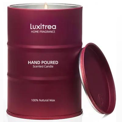 China Freesia Cornflower Hibiscus Tin Jar Candle for Air Fragrance Freshening for sale