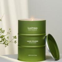 China Eco Friendly Tin Jar Candle Bay Wood Walnut Maple Aroma For Home Decoration for sale