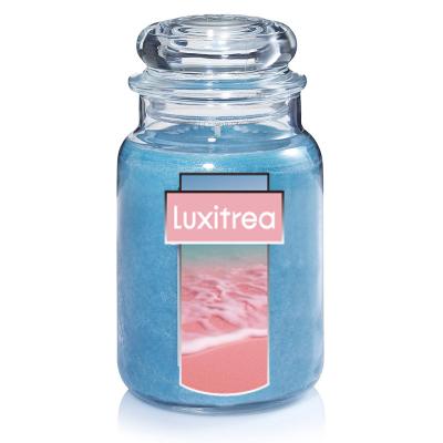 China 20 Oz Glass Bottle Candle For Peony Fruity Notes Lemon Aroma 80 Hours for sale