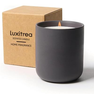 China 4oz Ceramic Scented Candle Rose 35 Hours Jasmine Fragrance Candle Customization for sale