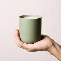 China White Musk Ceramic Scented Candle Pears And Freesias 4oz Ceramic Jar Candle for sale