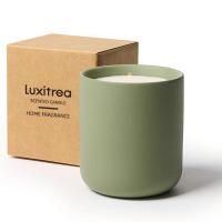 China White Musk Ceramic Scented Candle Pears And Freesias 4oz Ceramic Jar Candle for sale