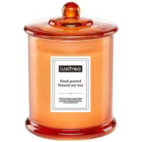 China Lavender And Vanilla Blend Luxury Jar Candle 8 Oz Frosted Glass Scented Candle for Meditation and Mindfulness Practice for sale