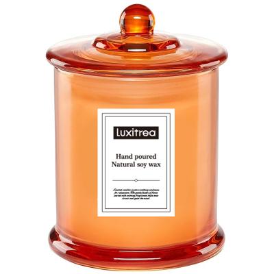 China Lavender And Vanilla Blend Luxury Jar Candle 8 Oz Frosted Glass Scented Candle for Meditation and Mindfulness Practice for sale
