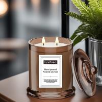 China Glass Jar Luxury Jar Candle Using Frosted Glass Material Designed to Enhance Atmosphere and Elevate Interior Style for sale