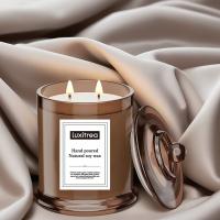 China Glass Jar Luxury Jar Candle Using Frosted Glass Material Designed to Enhance Atmosphere and Elevate Interior Style for sale