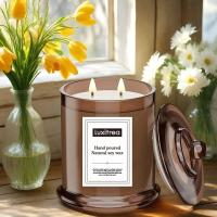 China Glass Jar Luxury Jar Candle Using Frosted Glass Material Designed to Enhance Atmosphere and Elevate Interior Style for sale