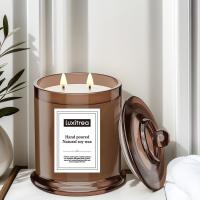 China Glass Jar Luxury Jar Candle Using Frosted Glass Material Designed to Enhance Atmosphere and Elevate Interior Style for sale
