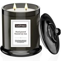 China 75 Hours 10oz Luxury Jar Candle Dark Grey Evening Jade Aromatherapy Soy Candles for sale