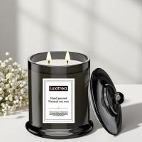 China 75 Hours 10oz Luxury Jar Candle Dark Grey Evening Jade Aromatherapy Soy Candles for sale