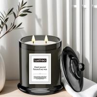 China 75 Hours 10oz Luxury Jar Candle Dark Grey Evening Jade Aromatherapy Soy Candles for sale