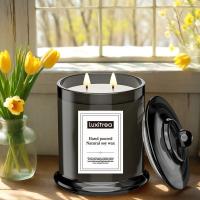 China 75 Hours 10oz Luxury Jar Candle Dark Grey Evening Jade Aromatherapy Soy Candles for sale
