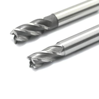 China HSS straight shank 4-flute end mill for sale
