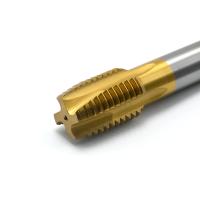 China Tap for metric thread for through hole straight flute spiral web thining of chamfer M243 M35 TiN coating DIN376 for sale