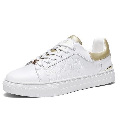 China Genuine Leather Men's Height Increasing Sneakers Rubber Sole Casual Shoes Size 38-44 for sale