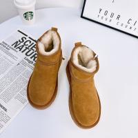 China Women's Thick-Soled Wool Snow Boots Cowhide Non-Slip Short Boots Winter TPR Outsole Size 35-40 for sale