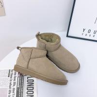 China Women Winter Cowhide Snow Boots Genuine Leather Short Boots Waterproof Non-Slip Warm Wool Lining Size 35-40 for sale