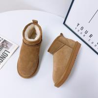 China Winter Cowhide Snow Boots for Kids Girls Women Waterproof Non-Slip Warm Wool Lining Size 23-35 for sale