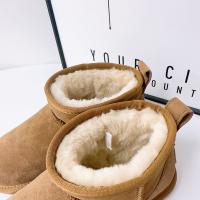 China Winter Cowhide Snow Boots for Kids Girls Women Waterproof Non-Slip Warm Wool Lining Size 23-35 for sale