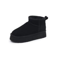China Winter Cowhide Snow Boots for Women Genuine Leather Short Boots Waterproof Non-Slip Warm Cotton Shoes Size 35-40 for sale