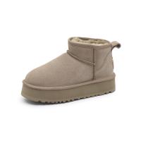 China Winter Cowhide Snow Boots for Women Genuine Leather Short Boots Waterproof Non-Slip Warm Cotton Shoes Size 35-40 for sale