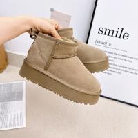 China Winter Cowhide Snow Boots for Women Genuine Leather Short Boots Waterproof Non-Slip Warm Cotton Shoes Size 35-40 for sale