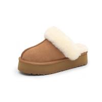 China Women Winter Snow Boots Wool Lining TPR Sole Anti Slip Warm Thick Soled Slippers Size 35 40 for sale
