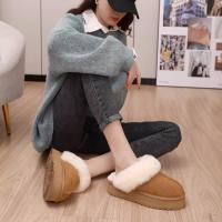 China Women Winter Snow Boots Wool Lining TPR Sole Anti Slip Warm Thick Soled Slippers Size 35 40 for sale