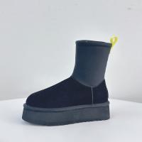 China Women Winter Snow Boots Thick Wool Lining Waterproof Cowhide EVA Sole Anti Slip Size 35-40 for sale