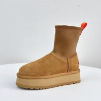 China Women Winter Snow Boots Thick Wool Lining Waterproof Cowhide EVA Sole Anti Slip Size 35-40 for sale