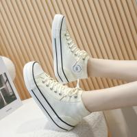 China Wholesale Triple Vulcanized High Top Canvas Shoes for Women EU 35-40 for sale