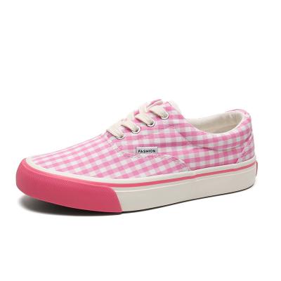 China Custom Pink Triple Vulcanized Canvas Shoes for Women Size 35-40 Spring Summer Daily Wear for sale