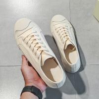 China Milky White Breathable Canvas Shoes Men Casual Low Top Triple Vulcanized Rubber Sole EU 39-44 for sale