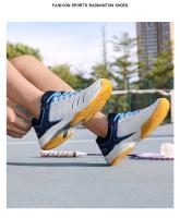 China Custom Tennis Badminton Shoes Anti-Slip Size 36-47 Breathable Mesh Microfiber Upper for sale