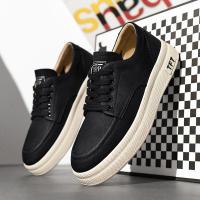 China Men's Genuine Leather Casual Sneakers Rubber Outsole Lace-Up Shoes Size 39-44 for sale