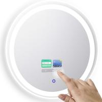 China Kinstone 15.6 inch LCD Round Shape 60CM Diameter Bathroom Mirror Wall Hang Intelligent Smart Mirror for sale