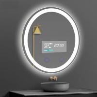 China Kinstone 10.1 inch LCD Round Shape 60CM Diameter Bathroom Mirror Wall Hang Smart Mirror for sale