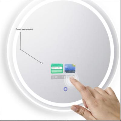 China Kinstone 15.6 inch LCD 80CM Diameter Bathroom Mirror Wall Mount Intelligent Smart Mirror for sale