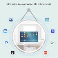 China Kinstone 15.6 inch LCD 80CM Diameter Bathroom Mirror Wall Mount Intelligent Smart Mirror for sale