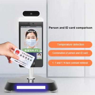 China Kinstone 8 Inch Desktop Human Body Temperature Measuring Face Recognition Temperature Kiosk for sale