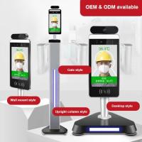 China Kinstone 8 Inch Desktop Human Body Temperature Measuring Face Recognition Temperature Kiosk for sale