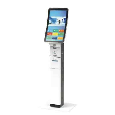 China 23.6-inch Curved Touchscreen All-in-One Self-service Ordering Kiosk, Equipped with Thermal Printer and QR Payment, for Catering, Hotels & Banks for sale