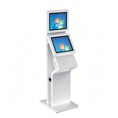 China 23.6-inch Intelligent Touch All-in-One Self-Service Kiosk, with LCD touch screen, dual-screen display, barcode scanning, card reading and receipt printing functions for sale