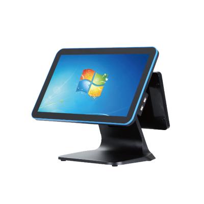 China 15.6-inch dual-screen HD touch all-in-one POS terminal, integrated POS PC, compatible with Win 7/10/11 systems for sale